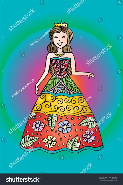 Beautiful Young Princess Zentangle Style Stock Vector Royalty Free 479133946