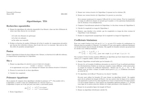 Algorithmique Td1 Recherches Squentielles Fusion Sin X