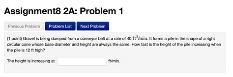 Solved Assignments 2a Problem 1 Previous Problem Problem