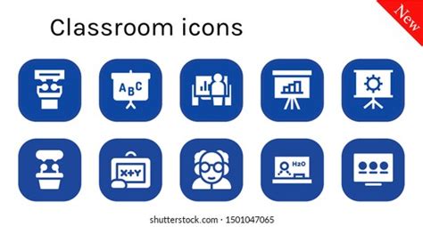 Classroom Icon Set 10 Filled Classroom Stock Vector Royalty Free