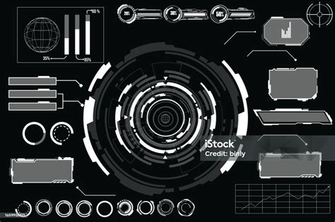 Sci Fi Hud Modern Futuristic User Interface Square Frames Blocks Set