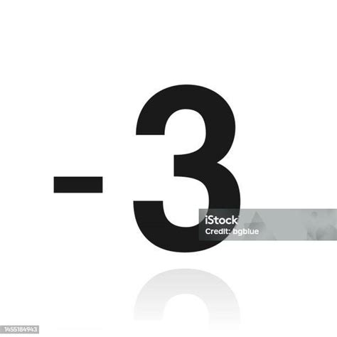 3 마이너스 3 흰색 배경에 반사된 아이콘 3에 대한 스톡 벡터 아트 및 기타 이미지 3 감소 개념 Istock