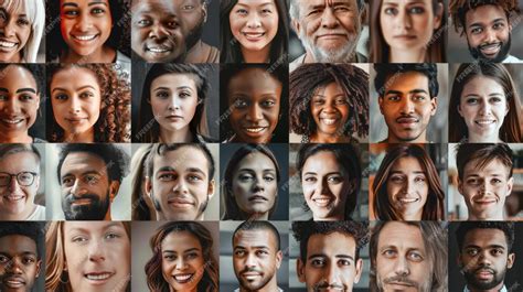 Premium Photo Multiethnic People Of Different Ages Looking At The Camera Collage Mosaic