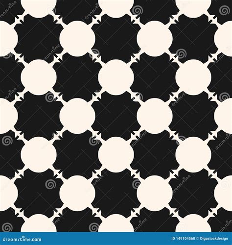 Vector Seamless Pattern Black And White Mosaic Texture With Grid Lattice Stock Vector