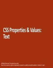 Css Properties Values Text Font Typography Web Safe Course Hero