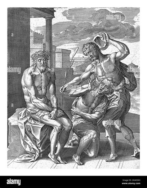 Mocking Of Christ Hieronymus Wierix After Gillis Mostaert I 1563