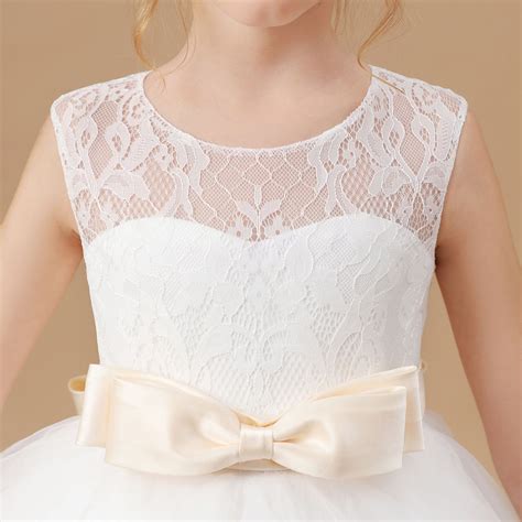 Ivory Multi Layered Tulle Ruffled Satin Flower Girl Dresses With Champ