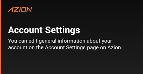 Account Settings Azion Documentation