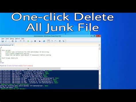 How To Delete Temp Junk Files In Windows With One Click Powershell Ise Youtube