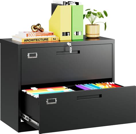 Miiiko Archivador Lateral De 2 Cajones Con Cerradura Archivador Para