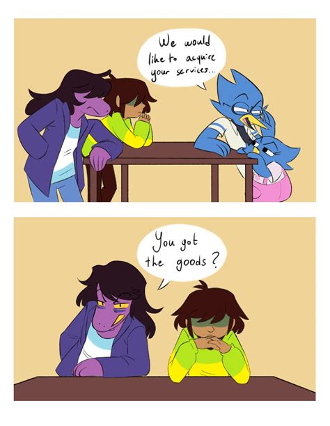 Bunni On Twitter A Silly Short Comic About Berdly Hiring Susie And Kris As Professional