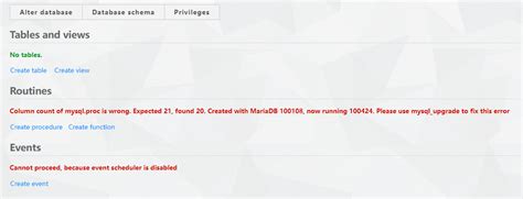 Mysql Fix Column Count Of Mysqlproc Is Wrong Longs Blog