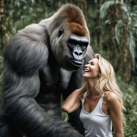 Sexy Blonde With Lucky Gorilla By Rygon2311 On Deviantart