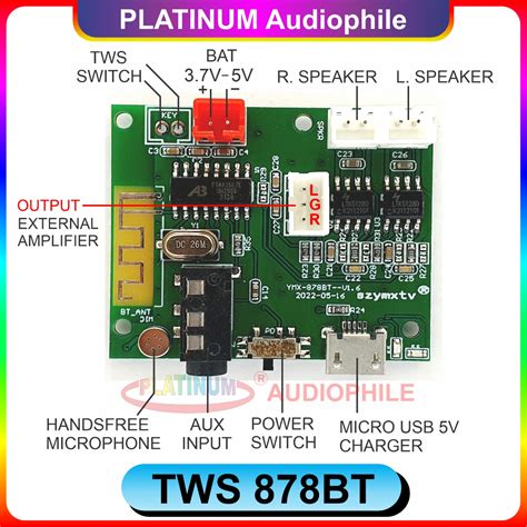 Jual Modul Bluetooth 52 Tws Amplifier Mini Class D 2x 5w Mp3 Decoder