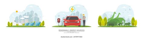 Caring Environment Using Clean Green Energy Stock Vector Royalty Free