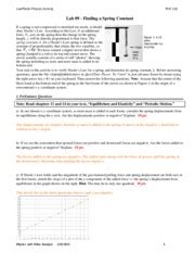 Lab Spring Constant Report LivePhoto Physics Activity PHY Course Hero