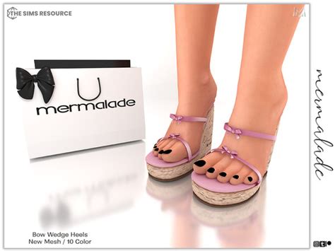 The Sims Resource Bow Wedge Heels S319