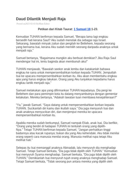 Daud Dilantik Menjadi Raja Pdf