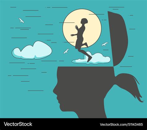Escape From Depressed Mind Exit Or Leave Vector Image