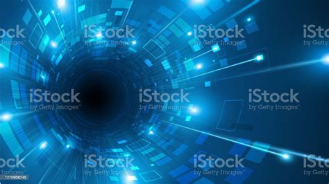Abstract Digital Tech Sci Fi Tunnel Speed Movement Loading Concept Design Background Stock