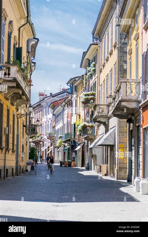 Street Of Giuseppe Mazzini Crema Italy Stock Photo Alamy
