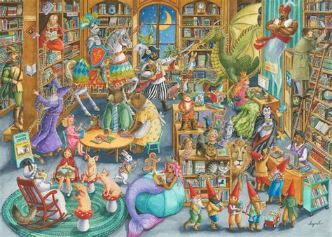 Noc W Bibliotece Puzzle Online