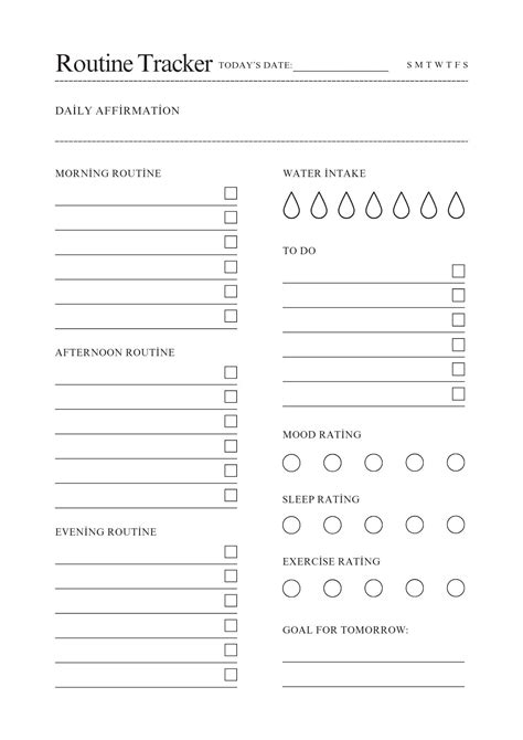 Daily Routine Tracker Printable Productivity Planner Template For Habit Tracking Etsy