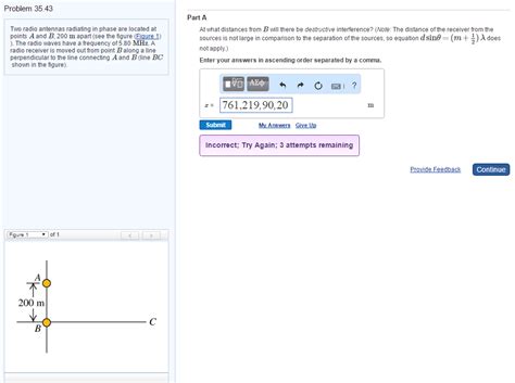 Solved Two Radio Antennas Radiating In Phase Are Located At