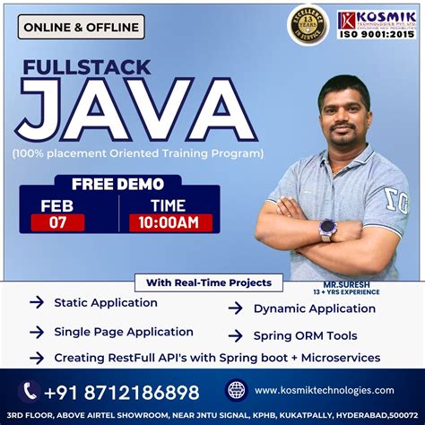 kosmik technologies we are offering free demo on kosmiktechnologies