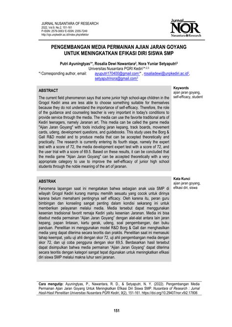 PDF Pengembangan Media Permainan Ajian Jaran Goyang Untuk