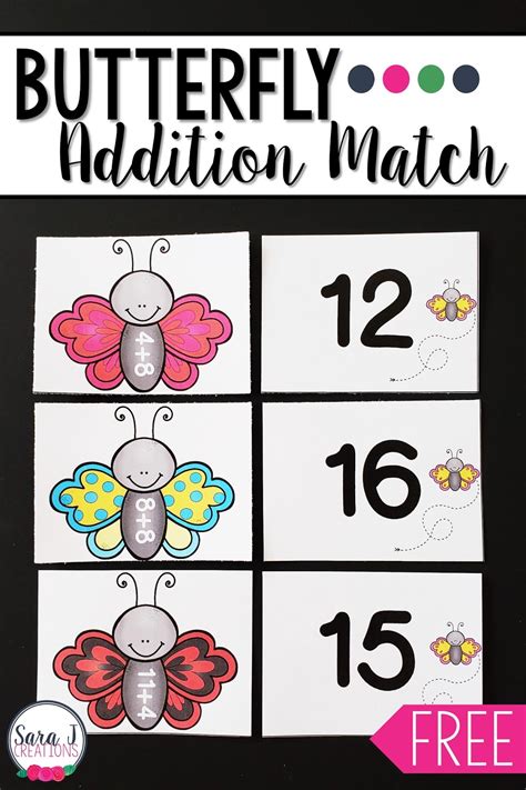 Addition Matching Game Printable