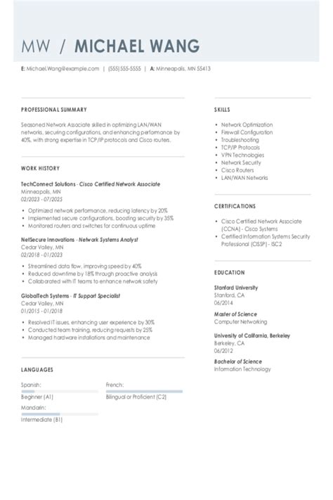 Cisco Certified Network Associate Resume Examples And Templates