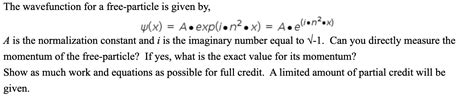 solved the wavefunction for a free particle is given by