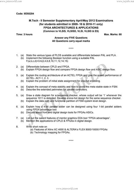 9 D55204 Fpga Architectures And Applications Pdf