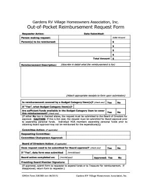 Fillable Online Gardenstn Reimburse Request Form Rev3 Gardenstn Fax