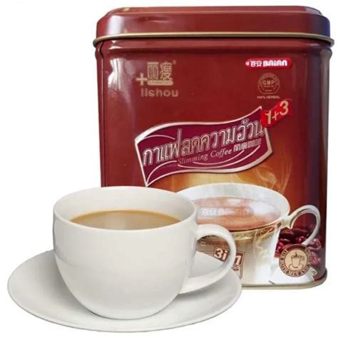 Original Authentic Thai Lishou Slimming Coffee 15 Sachets 1 Can