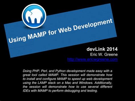 Using Mamp For Web Development Ppt