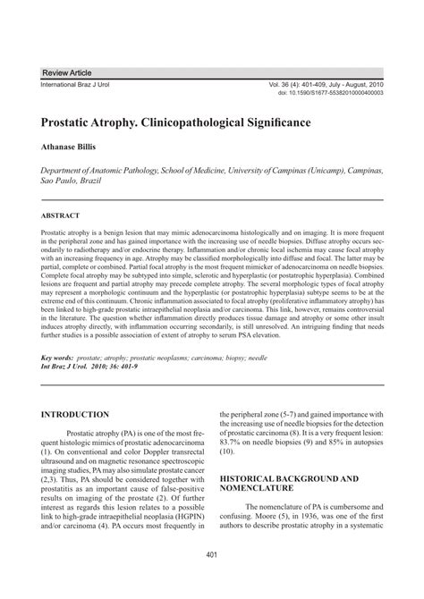 Pdf Prostatic Atrophy Clinicopathological Significance