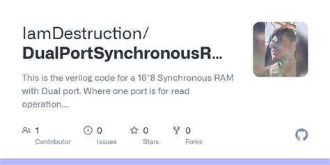 GitHub IamDestruction DualPortSynchronousRAM This Is The Verilog