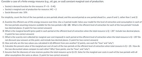 Solved Consider A Case Of A Finite Energy Resource E G Chegg