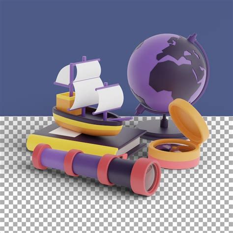Premium PSD D Render Geography Scene