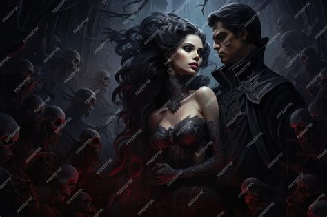 Premium AI Image | Hauntingly beautiful vampires with eternal allure Generative AI