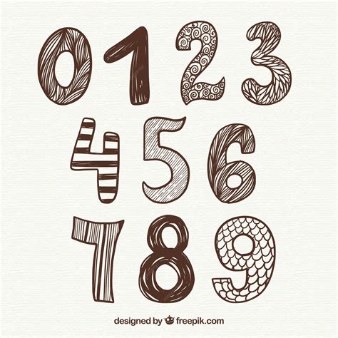 Free Vector Hand Drawn Number Collection