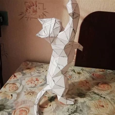 Кот из бумаги Бумажные модели Геометрические фигуры Бумага