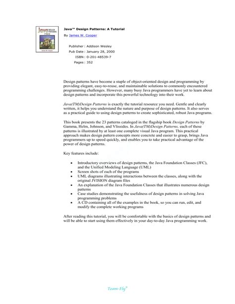 Java Design Patterns A Tutorial By James W Cooper