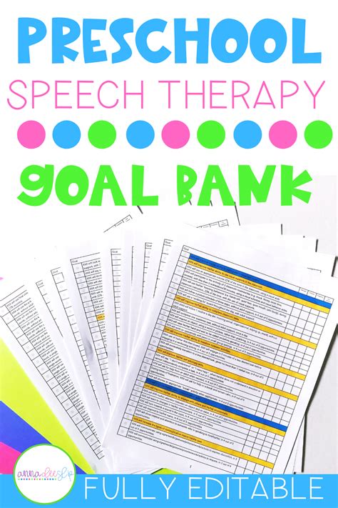 Preschool Speech And Language Goal Bank For Speech Therapy Preschool