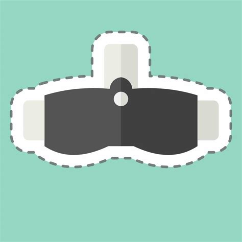 Sticker Line Cut Vr Glasses Related To 3d Visualization Symbol Simple Design Editable Simple
