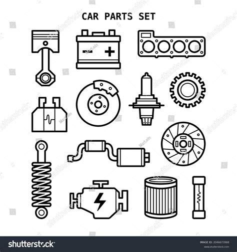 Car Parts Vector Set Automobile Repair Stock Vector Royalty Free Shutterstock