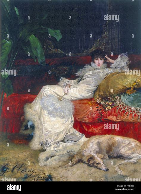 Clairin Georges Jules Victor Portrait Of Sarah Bernhardt 3 Stock