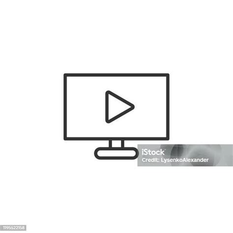 平面樣式的電視螢幕圖示白色隔離背景上的視頻向量插圖電腦顯示器業務概念向量圖形及更多互聯網圖片 互聯網 剪裁圖 器材 Istock